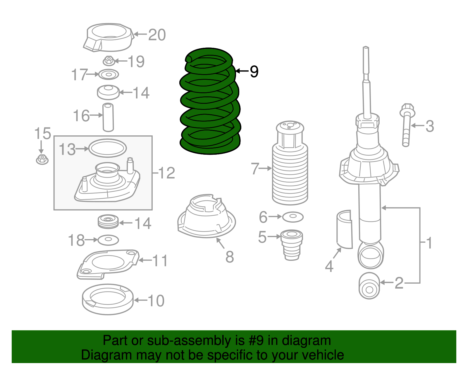 52441-T0G-A12 - 2012-2014 Honda CR-V - Spring Rear | Honda Parts Cheap