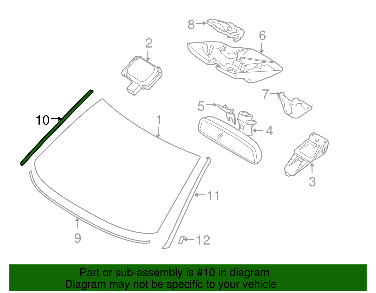 39803231 - Windshield Molding 2010-2017 Volvo XC60 | AutoNation Parts