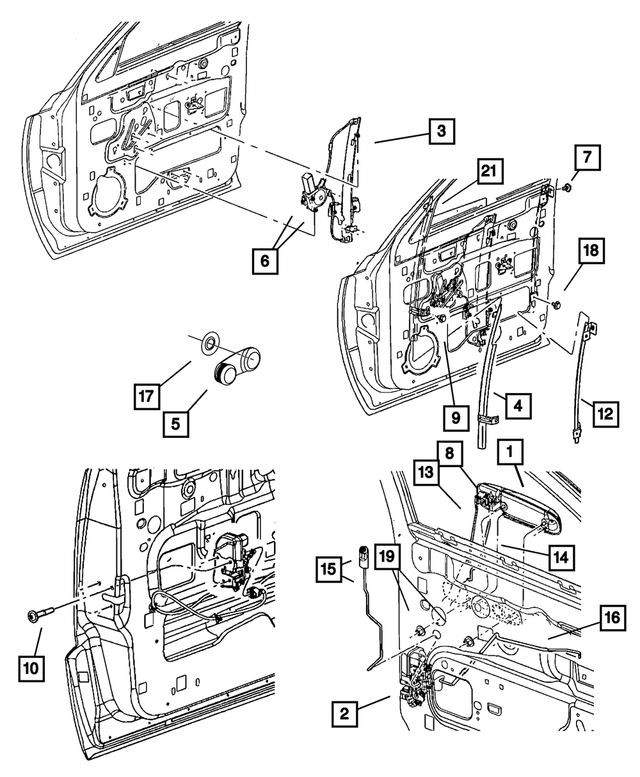 2006-2011 Ram Dakota Front Door Latch, Right 55112600AB | Mopar eStore