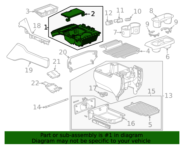 2021-2022 GMC Pandion Ash Front Floor Console Cup Holder Trim Plate ...