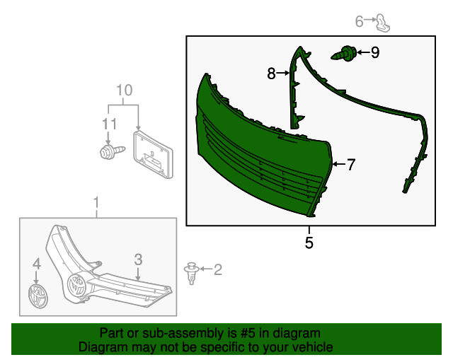 2014-2016 Toyota Corolla Lower Grille 53102-02210 | Toyota Parts Center