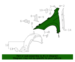 17A-821-106-A - Fender - 2019-2024 Volkswagen Jetta | OEM VW Part