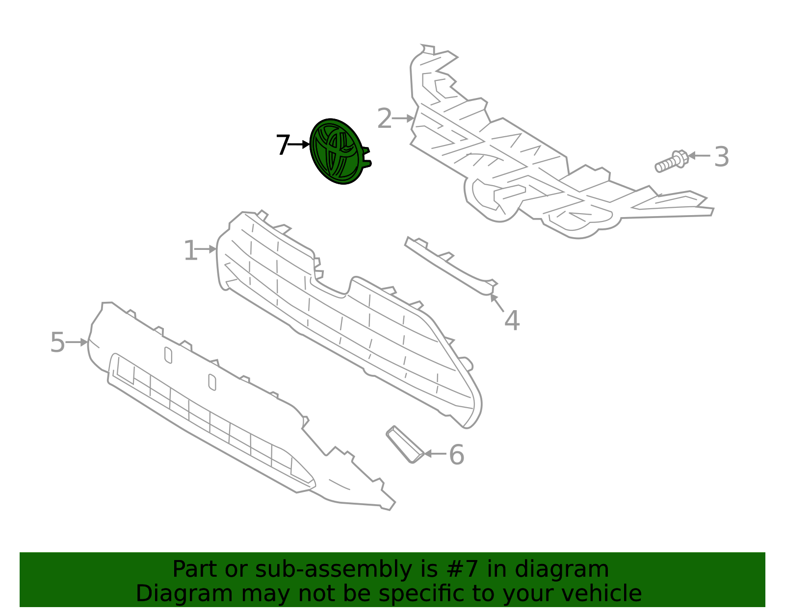 Toyota Grille Emblem Part# 531410r120 | Toyota Of Colorado Springs Parts