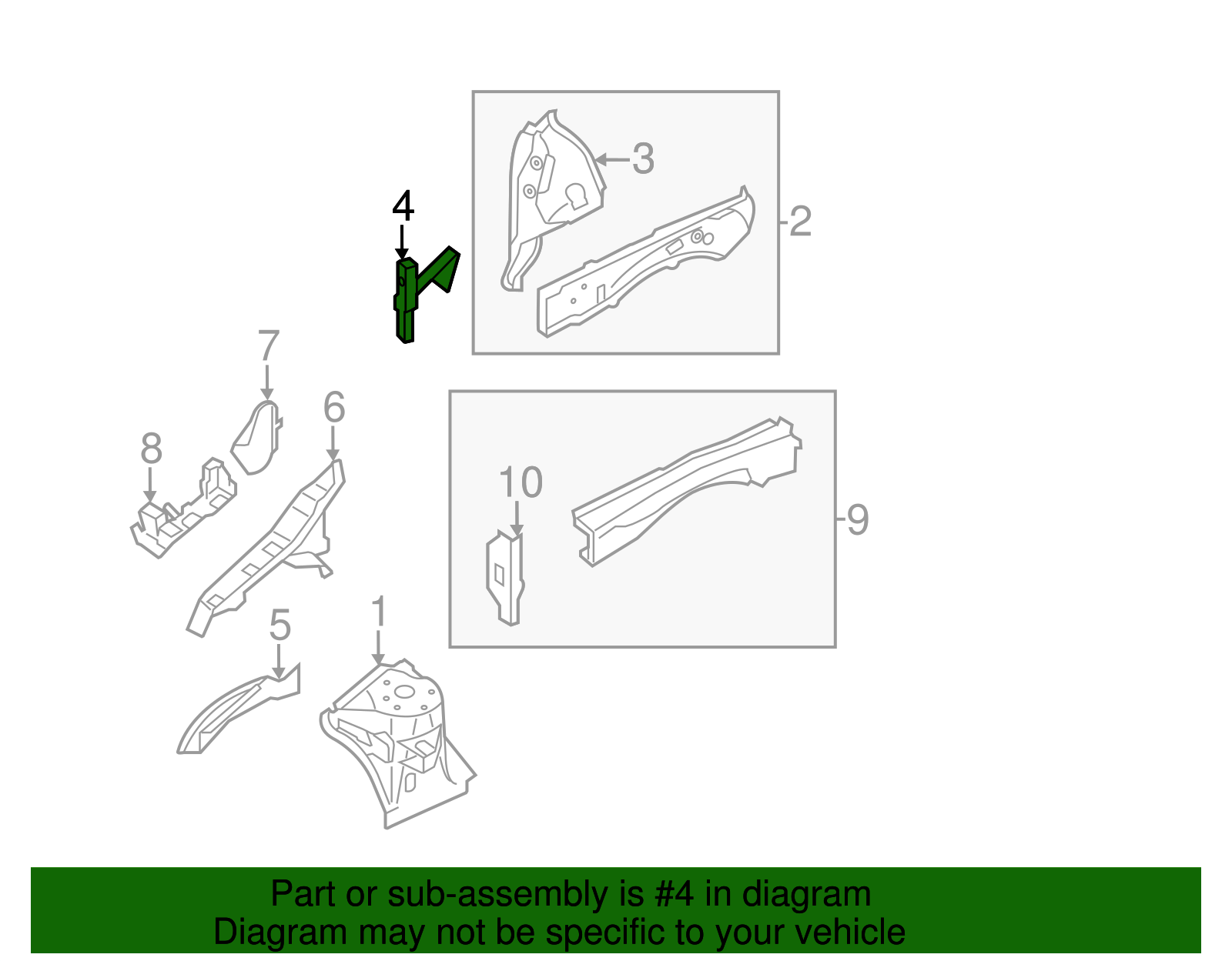62521-1AA0A - Side Support 2009-2014 Nissan Murano | Nissan Parts ...