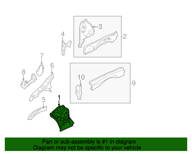 2009-2014 Nissan Murano Apron Panel - Passenger Side (RH) 64140-1AA0A ...