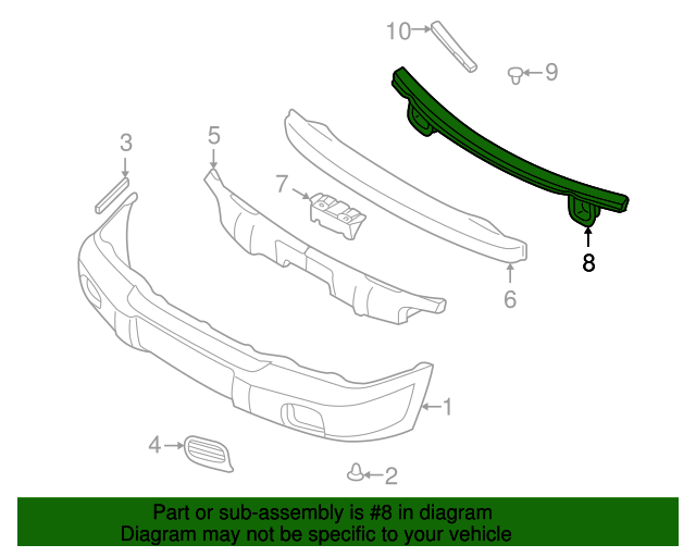 57760FC210 - Upper Beam - 1998-2002 Subaru Forester | Subaru Parts Guys