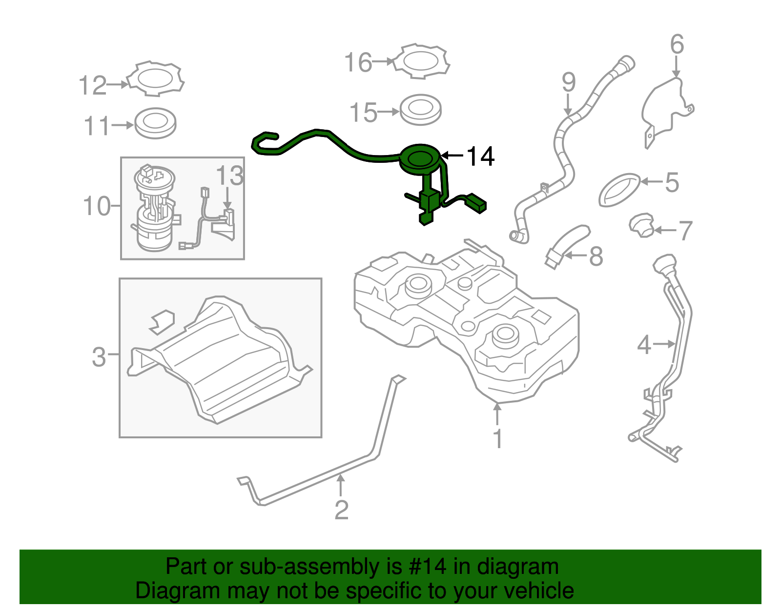 2014-2023 Nissan Fuel Gauge Sending Unit 25060-6FK0A | Nissan Parts Plus