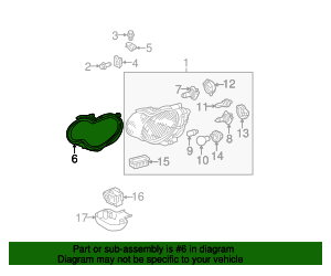 203-826-02-91 - Headlight Seal 2001-2007 Mercedes-Benz ...