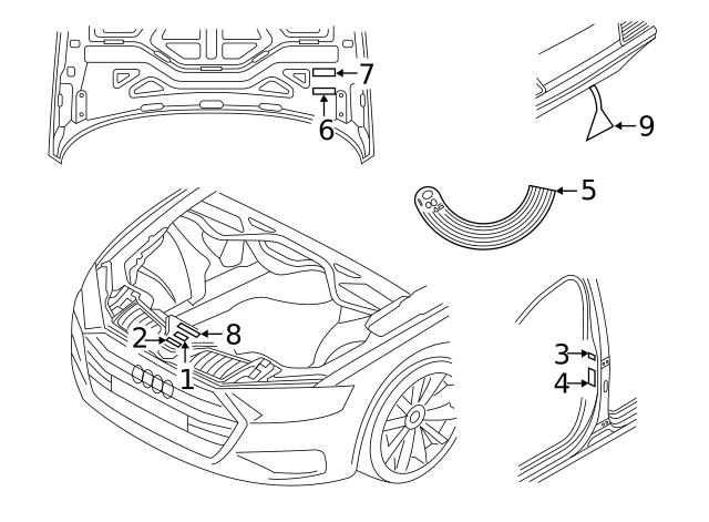 2019-2023 Audi Warning Label 4M0-010-006-A | Audi USA Parts
