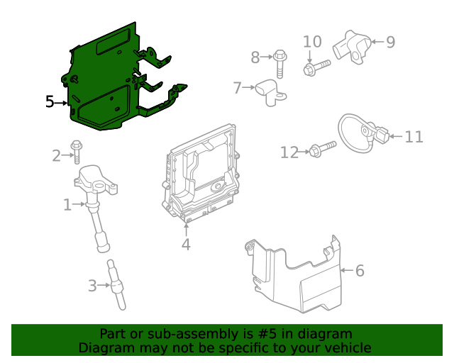 2021-2023 Ford Engine Control Module (ECM) Bracket lx6z12a659e ...