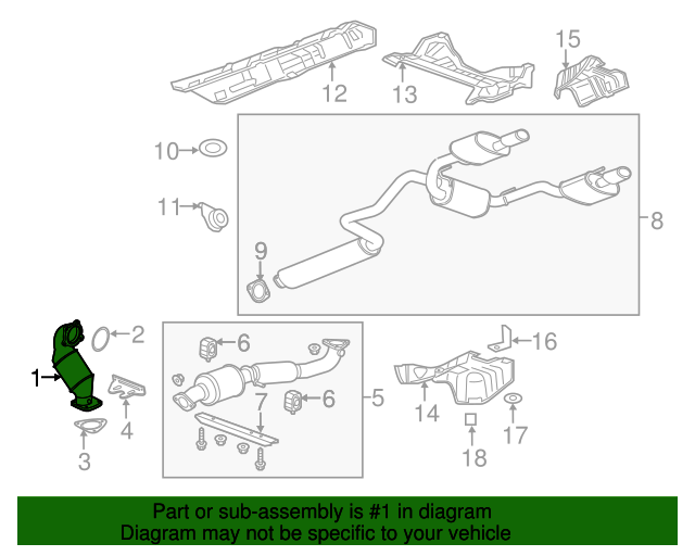 2013-2016 Buick Verano 3-Way Catalytic Converter with Studs 12644196 GM ...