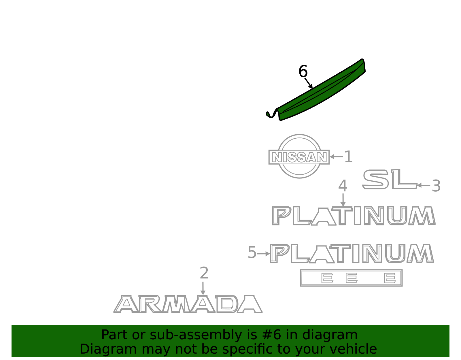 2021-2024 Nissan Armada Center Molding 90816-6JL1B | OEM Parts Online