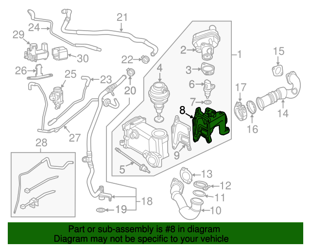 059-131-223 - Exhaust Gas Re-Circulation (Egr) Valve Spacer Plate 2013 ...