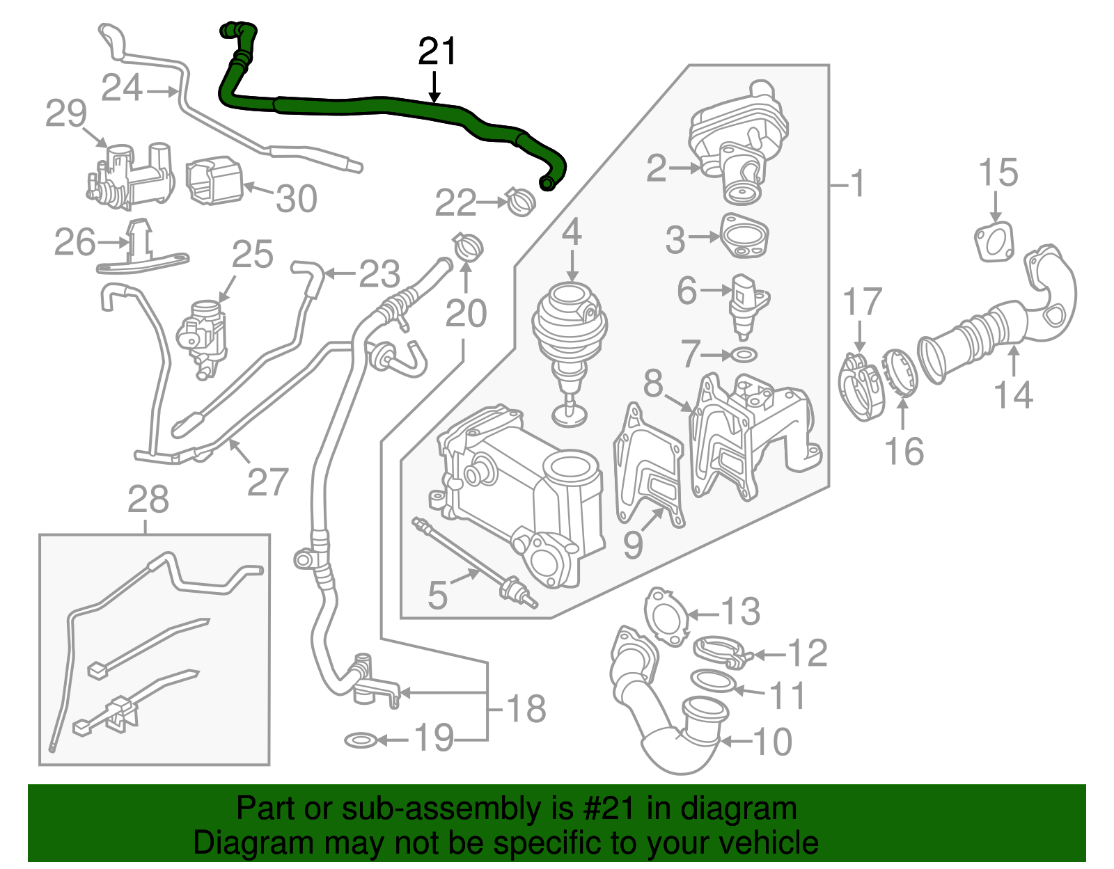 2013-2015 Audi Vacuum Hose 059-131-055-M | Audi USA Parts