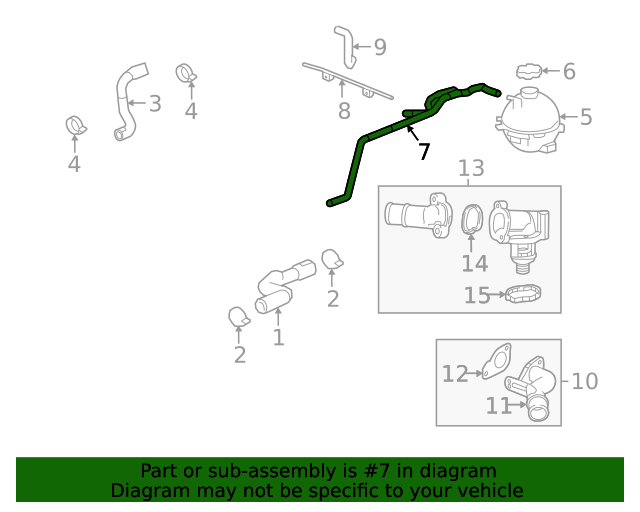 2017-2023 GM Radiator Surge Tank Inlet Hose 23253746 | TascaParts.com