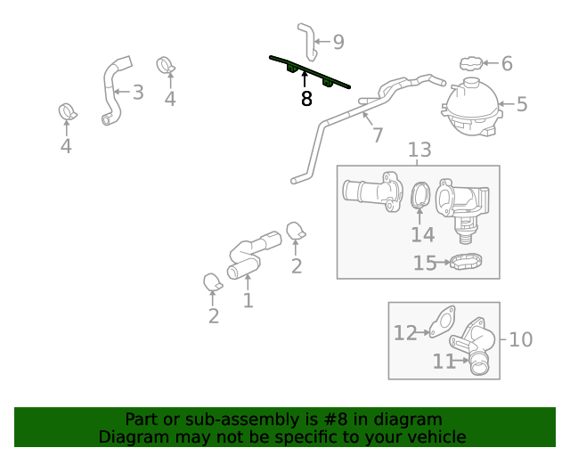 2017-2023 Cadillac XT5 Radiator Surge Tank Outlet Pipe 23253745 | Auto ...
