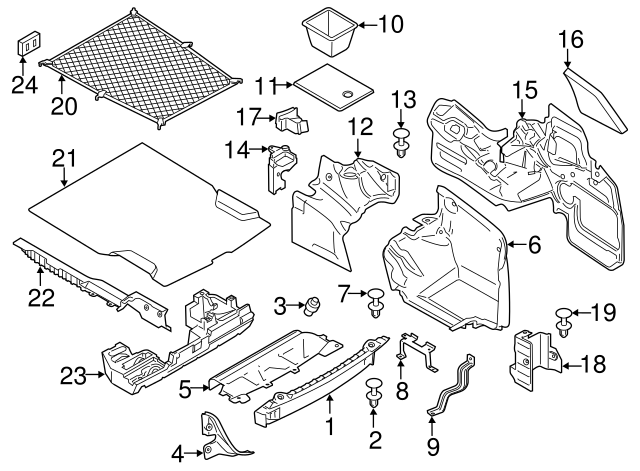 51-47-7-284-147 - Trunk Trim Panel Insulator - 2014-2020 BMW | Buy BMW ...