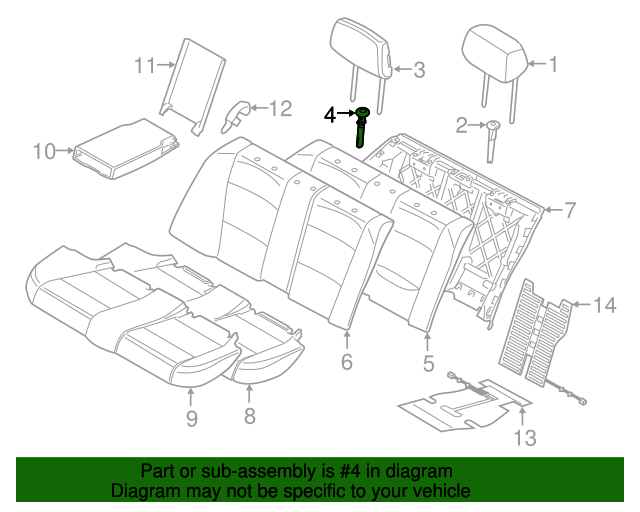 52207309167 - 2012-2019 BMW Headrest, Center Guide (52-20-7-309-167 ...