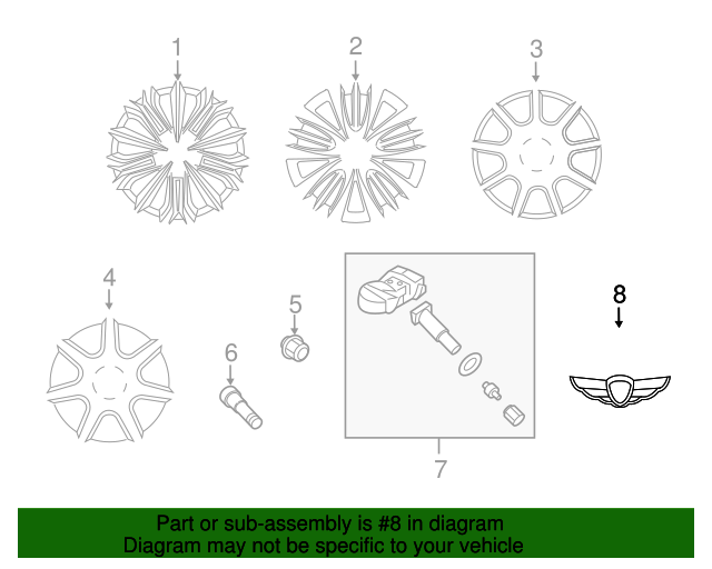 52960-B1000 - Wheel Cap 2015-2016 Hyundai Genesis | AutoNation Parts