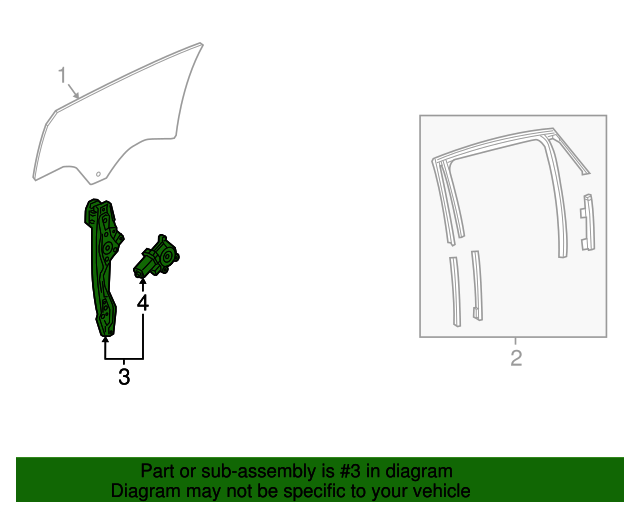 84948221 GM Rear Driver Side Door Window Regulator | GM Parts Store