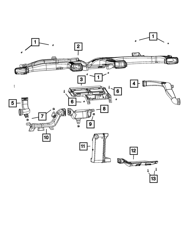 MOPAR GENUINE FLOOR DUCT - 68416709AA - 68416709AA | Mopar Online Parts