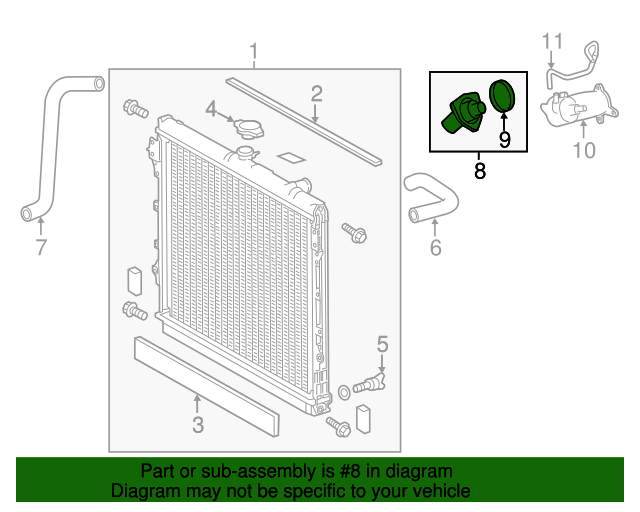Toyota 2007-2022 Toyota Water Inlet Sub-Assembly, With Thermostat 16031 ...