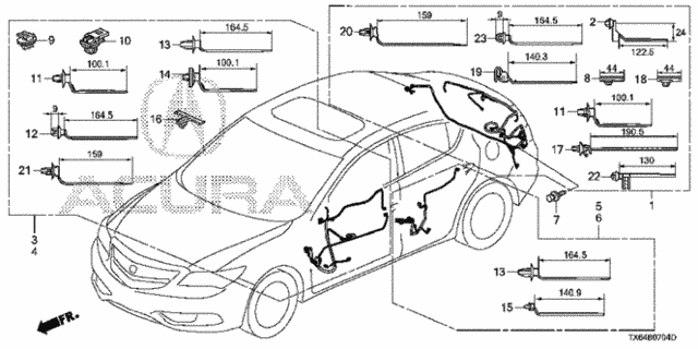 Genuine Acura 32752-SZN-A11 Door Wire Harness Automotive fta.com.tr