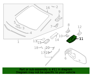 2021-2024 Toyota Sienna Interior Rear View Mirror Cover 86466-08010 ...