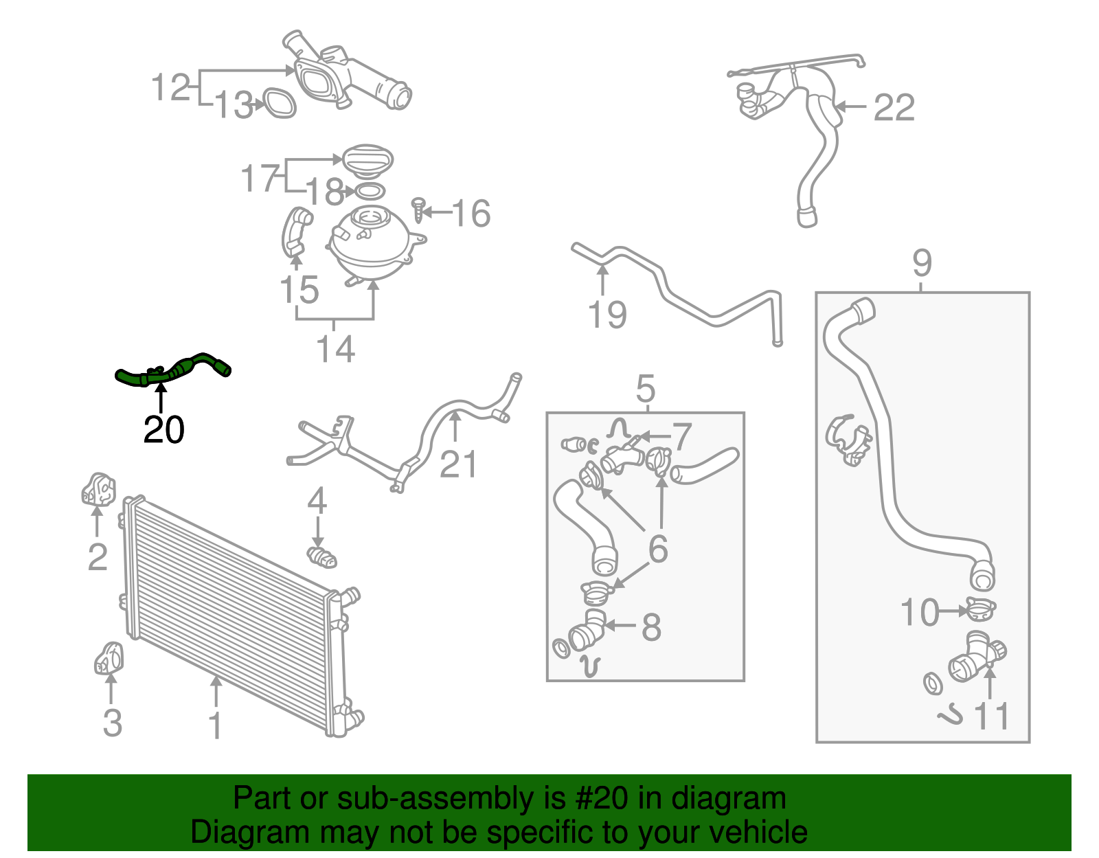 2000-2006 Volkswagen Overflow Hose 1J0-122-109-AA | VW Direct Auto Parts