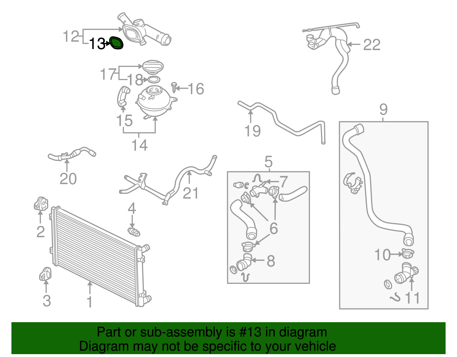 1985-2006 Volkswagen Engine Coolant Outlet Gasket 037-121-687 | VW ...