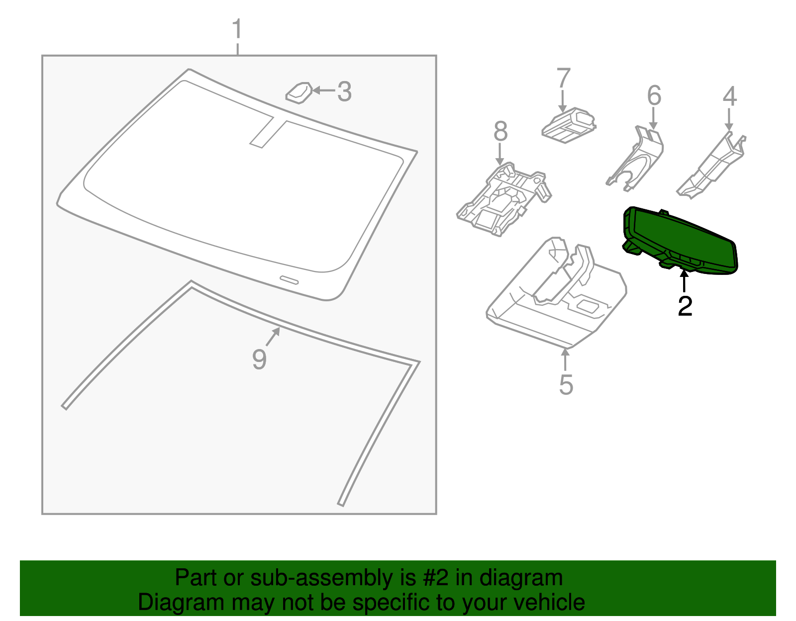 2010-2022 GM Inside Rearview Mirror 13584893 | OEM Parts Online