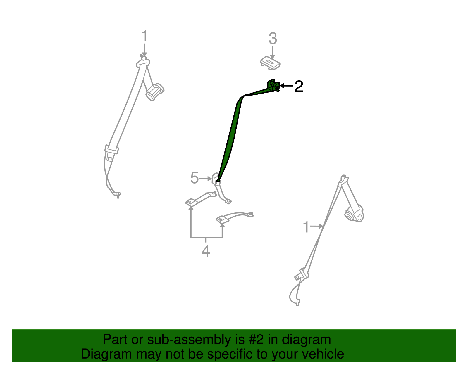 2012 Nissan Versa Center Belt Assembly 88854-ZR93B | Nissan RVA