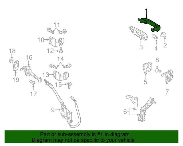 2016-2022 Fiat 500X Handle 6RF66SZ0AA-MOPAR | TascaParts.com