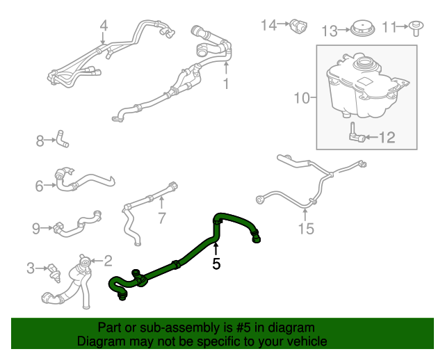 Genuine OEM Inlet Hose Part# LR110260 Fits 2018 Land Rover Range Rover ...