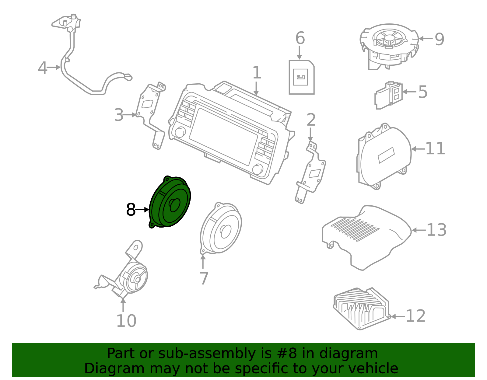 2014-2024 Nissan Speaker 28155-4GA0A | My Nissan Part