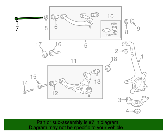 2003-2024 Toyota Suspension Control Arm Bolt (Left, Right, Front, Upper ...
