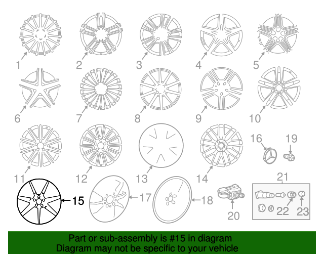 2017-2020 Mercedes-Benz Wheel AMG 5-Twin-Spoke 48.3 Cm (19 Inch) 231 ...