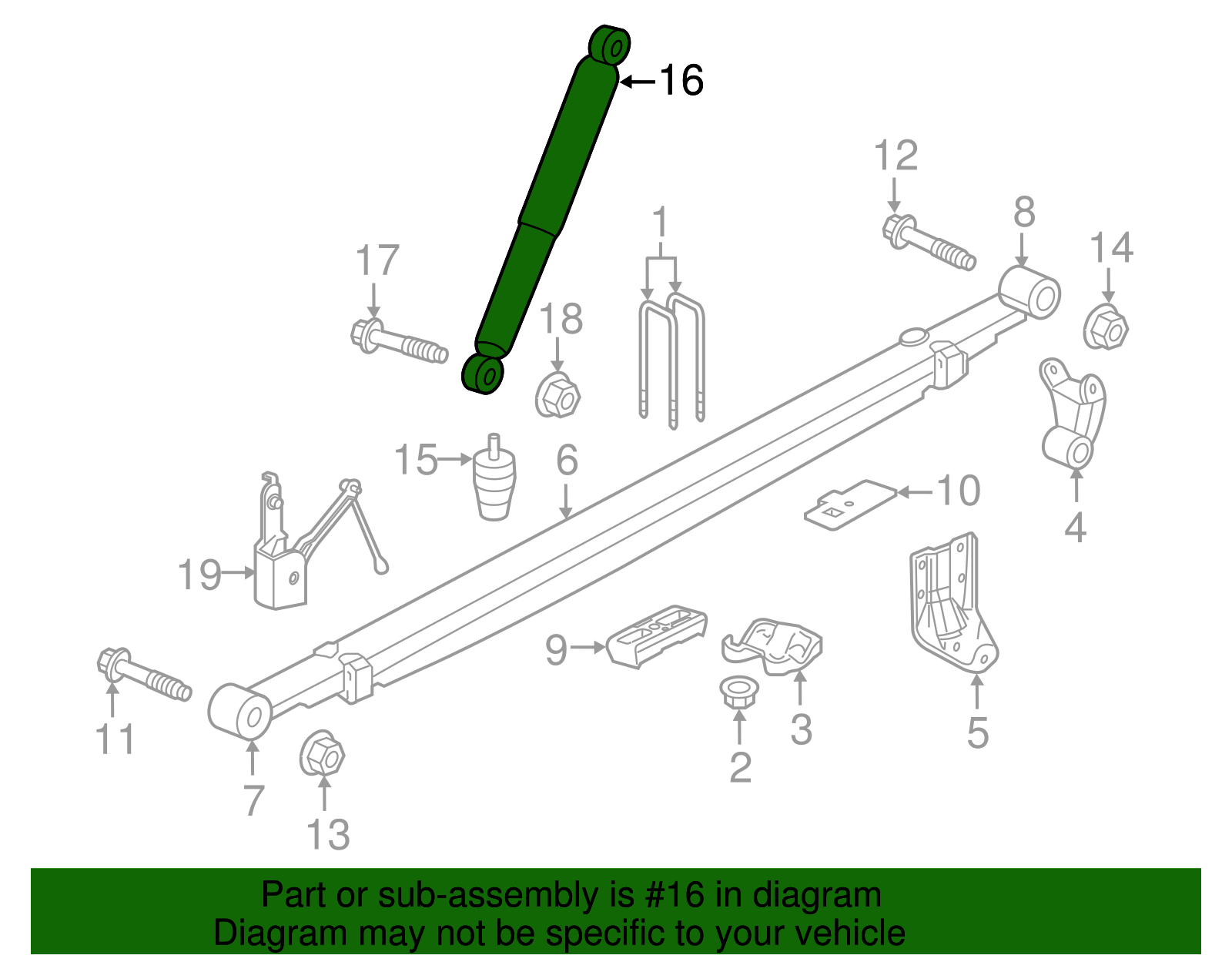 2016-2019 GM Rear Shock Absorber 84043231 GM | GMPartsDirect.com