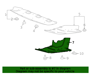 2017-2018 Cadillac CT6 Underbody Rear Air Outer Deflector 84164611 ...