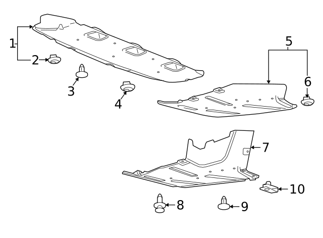 2016-2020 Cadillac CT6 Underbody Rear Air Rear Deflector 23285855 GM ...