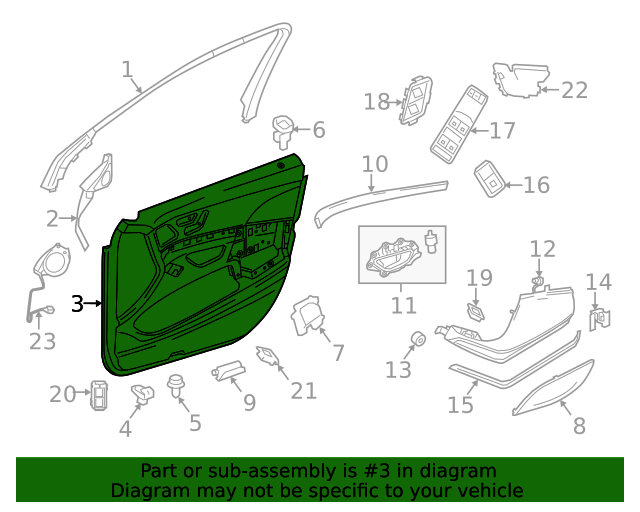 2014-2020 Mercedes-Benz Door Interior Trim Panel 222-720-75-00-9E38 ...