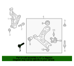 62617-2T100 - Lower Control Arm Front Bolt - 2011-2019 Hyundai ...