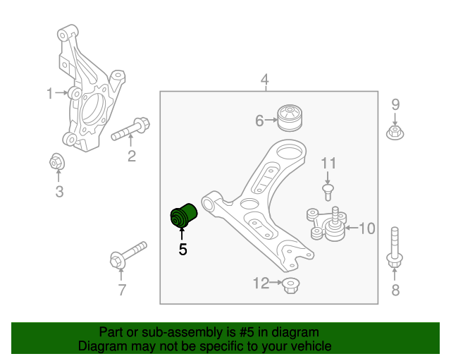 2015-2019 Hyundai Sonata Lower Control Arm Front Bushing 54551-C1000 ...