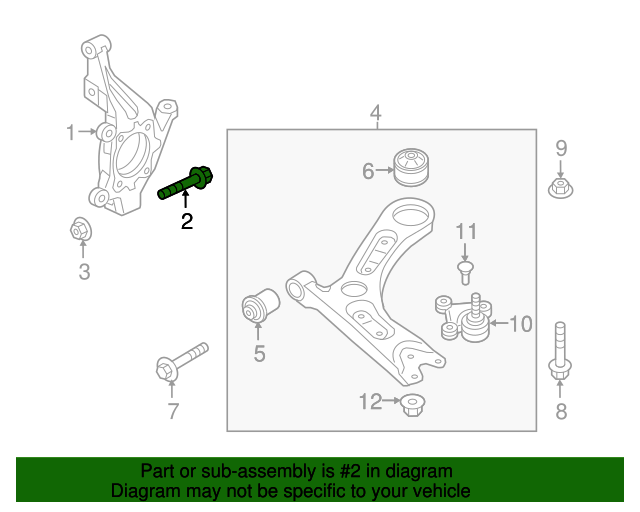 2011-2017 Hyundai Sonata Knuckle Bolt 54562-4D000 | OEM Parts Online