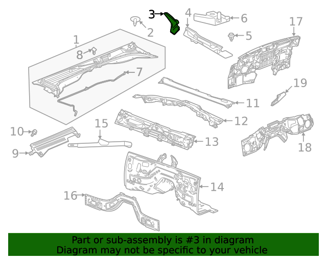 Genuine OEM GM Part - Passenger Side Air Inlet Grille Panel Extension ...
