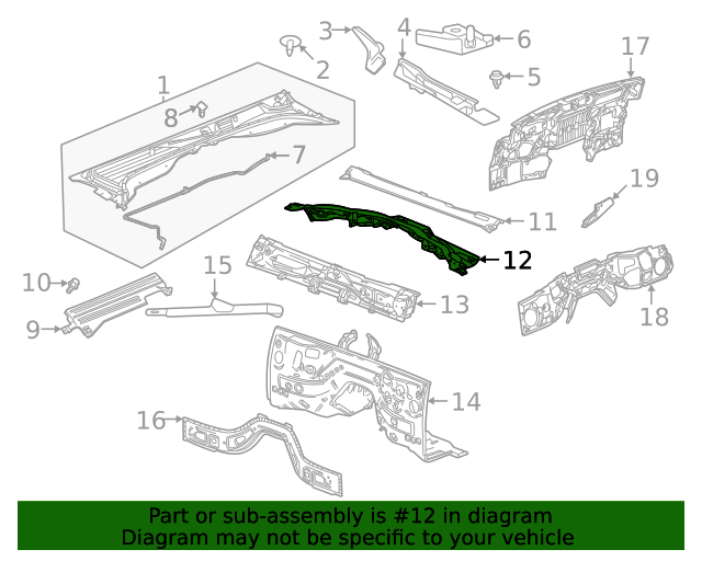 2020-2023 Cadillac CT4 Plenum Front Panel 84759263 GM | GMPartsDirect.com