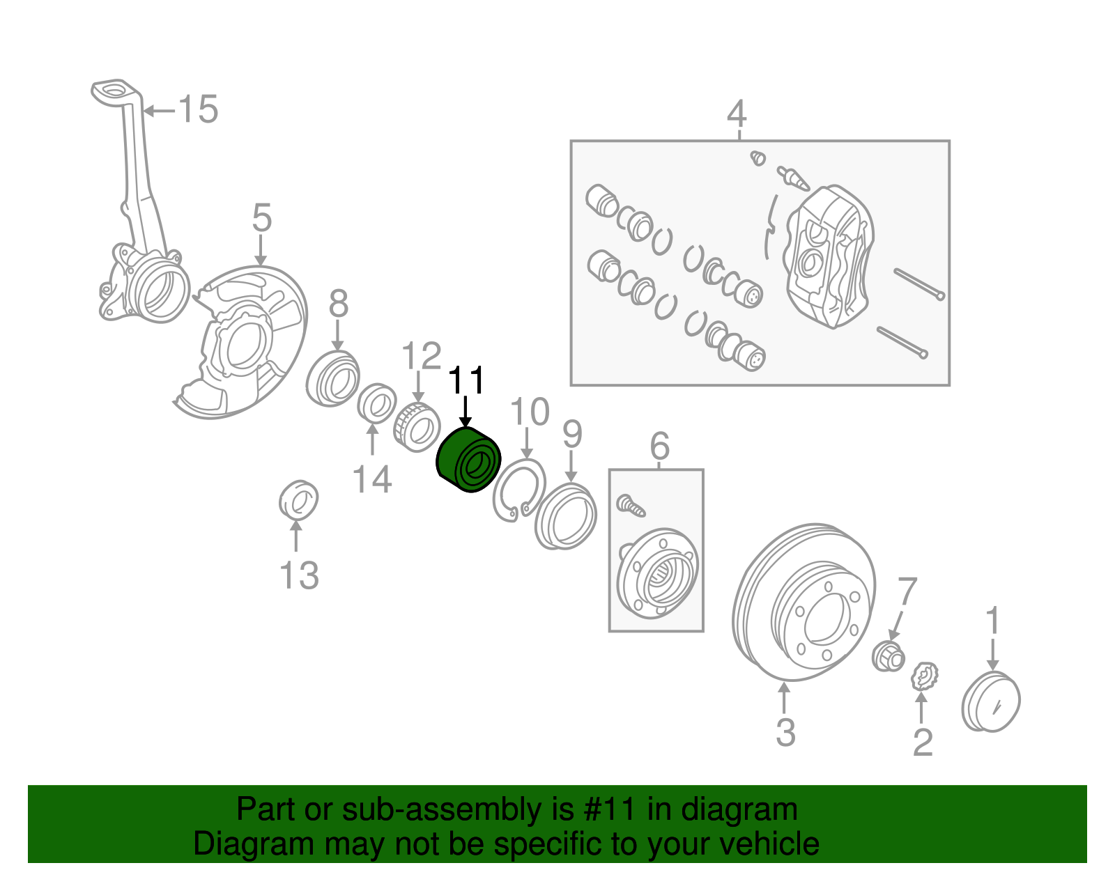 Genuine Toyota Wheel Bearing, Front part# 90369-54002 for 1995-2007 ...