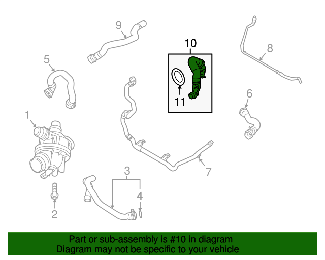 17117541143 - 2007-2016 BMW Engine Coolant Hose (17-11-7-541-143) | BMW ...