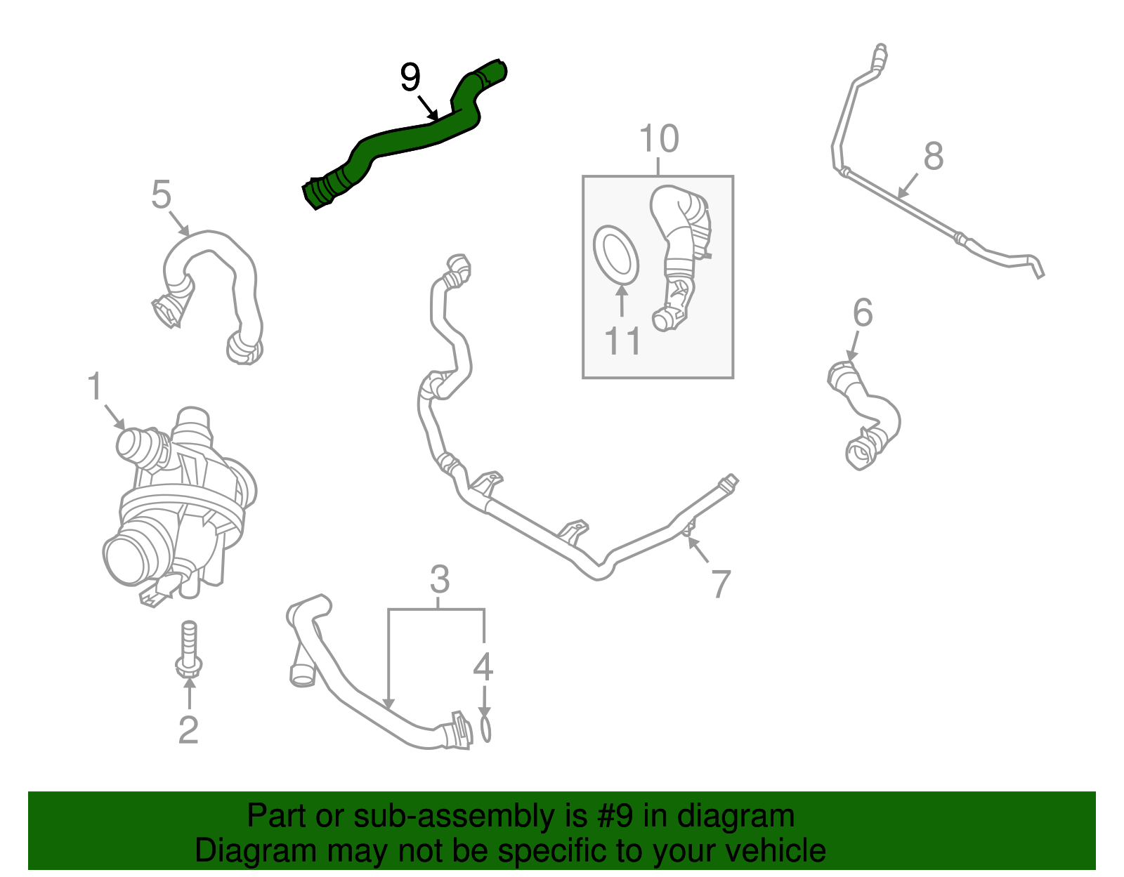 2007-2016 BMW Engine Coolant Hose 17-12-7-548-203 | BMW Parts