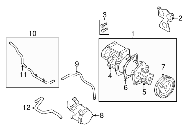 36934-3D000 - Drive Motor Inverter Coolant Line - 2011-2016 Kia Optima ...